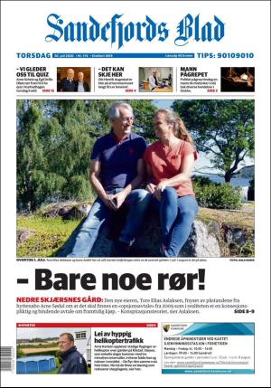 Sandefjords Blad 30.07.20 side 1